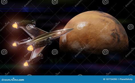 接近红色行星火星3d例证，这个图象的元素的太空飞船由美国航空航天局装备 库存例证 插画 包括有 发光 例证 107734390
