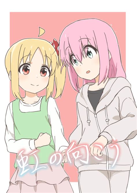 Safebooru 2girls Aayh Aged Down Ahoge Black Shirt Blonde Hair Blue