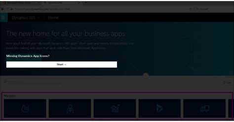 Missing Dynamics App Icons