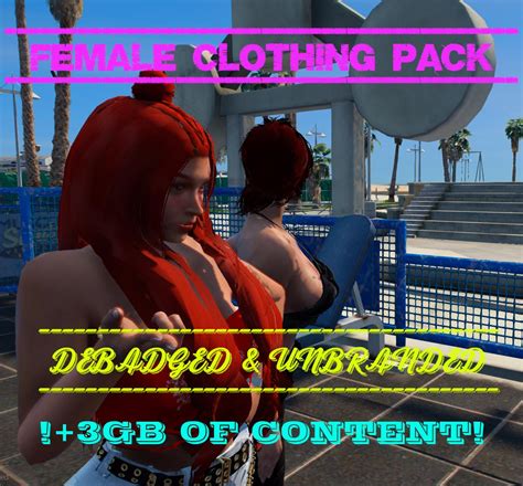 Clothing Debadged Unbranded Pack Fivem Or GTAV Drag And Drop Files Female GB Content
