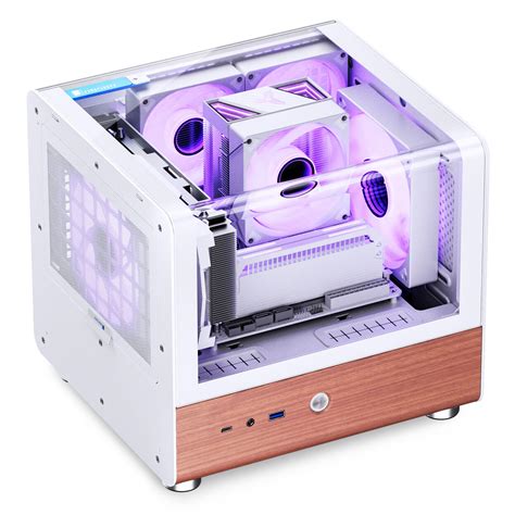 Jonsbo Tk 0 Pc Case Mini Tower Mini Itx Tempered Glass Wood White
