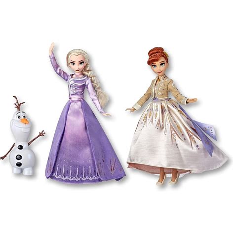 Disney Frozen Elsa Anna And Olaf Fashion Doll Set With Dresses And