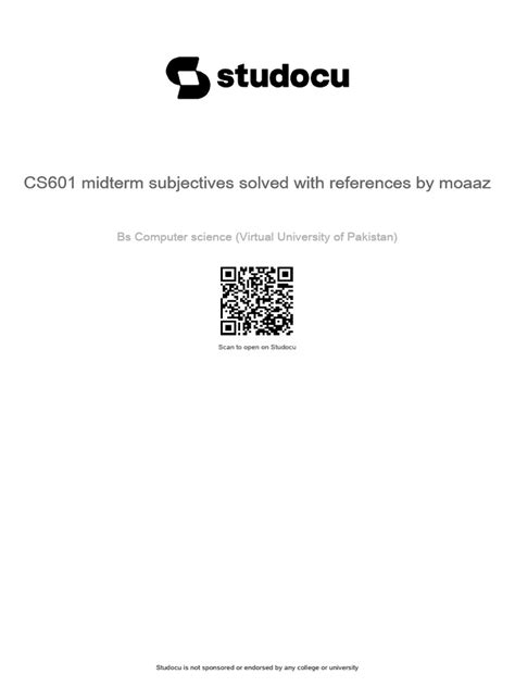 Cs601 Midterm Subjectives Solved With References By Moaaz Pdf