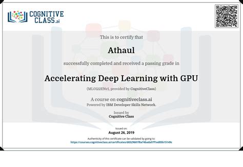 Cognitiveclass Ml0122env1 Certificate Cognitive Class