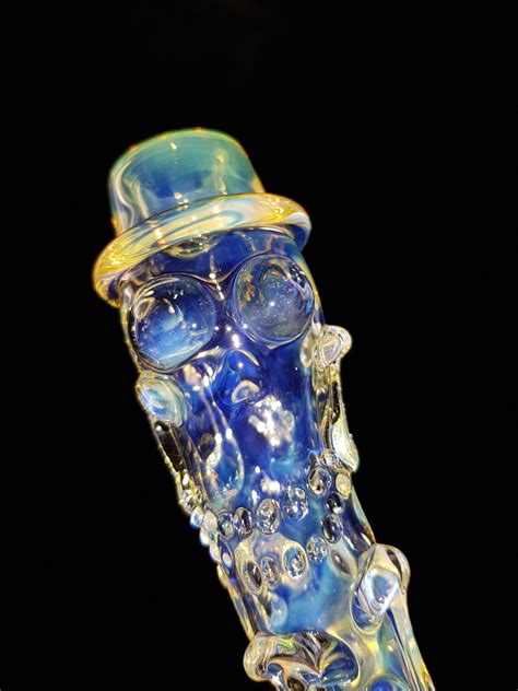 Bob Snodgrass Top Hat Skull Chillum Dry Pipe The Dab Lab