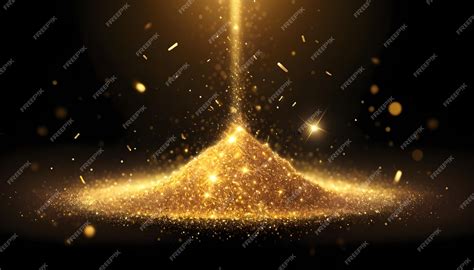 Premium Photo Gold Gliter Dust Particles Background