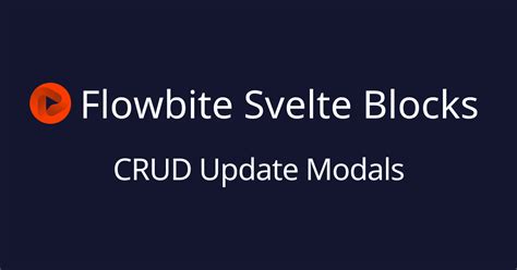 Crud Update Modals Flowbite