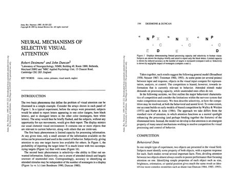 PDF Neural Mechanisms Of Selective Visual Attention