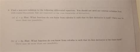 Solved Find A Non Zero Solution To The Following Citerential