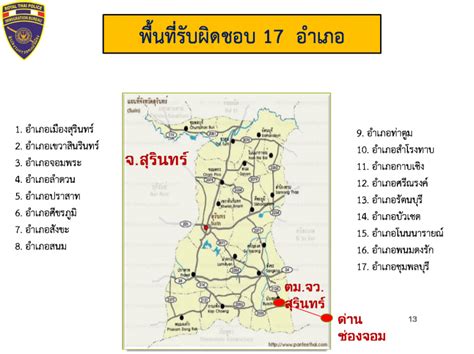 พื้นที่รับผิดชอบ ตรวจคนเข้าเมืองจังหวัดสุรินทร์
