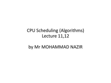 Ch05 Cpu Scheduling Ppt