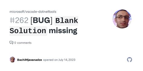 BUG Blank Solution Missing Issue Microsoft Vscode Dotnettools GitHub