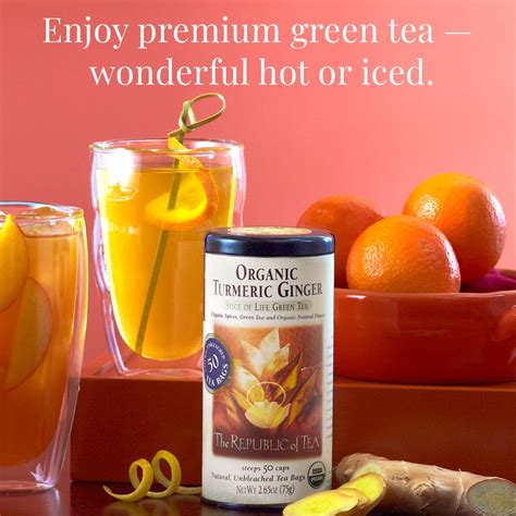 Organic Turmeric Ginger Green Tea Bags The Republic Of Tea