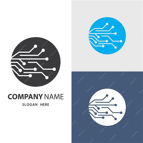회로 로고 디자인 프리미엄 벡터