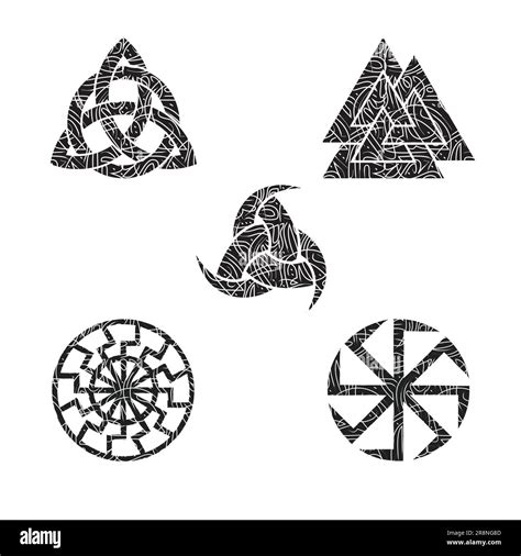 Scandinavian Viking Pattern Symbols Set Stock Vector Image And Art Alamy