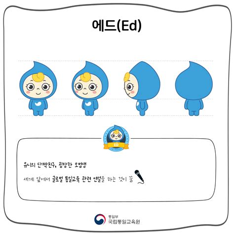 통일부 국립통일교육원 국립통일교육원 캐릭터 유니프렌즈 소개 저마다의 개성과 이야기를 가진