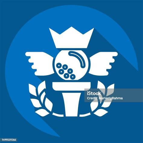 Kejuaraan Ikon Terkait Dengan Simbol Golf Gaya Bayangan Panjang Desain