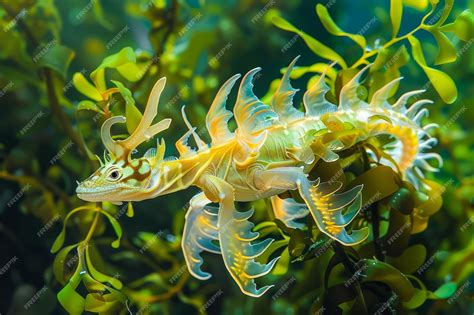 Premium Photo Majestic Leafy Sea Dragon Camouflaged Among Vibrant