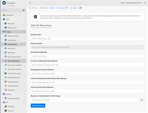 Adding A Git Repository Cloudpie User Guide