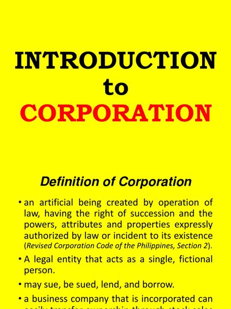 Lecture 04 Introduction To Corporation Pdf Stocks Corporations