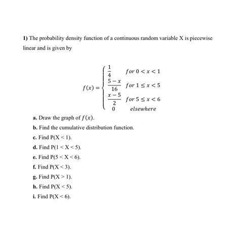 Solved The Probability Density Function Of A Continuous Chegg