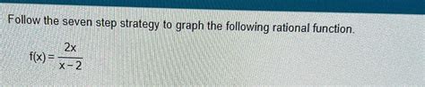 Solved Follow The Seven Step Strategy To Graph The Following