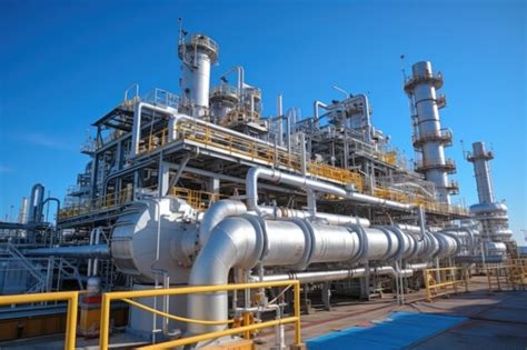 Premium Ai Image Pipe Work And Exhaust Stack At Offshore Oil And Gas