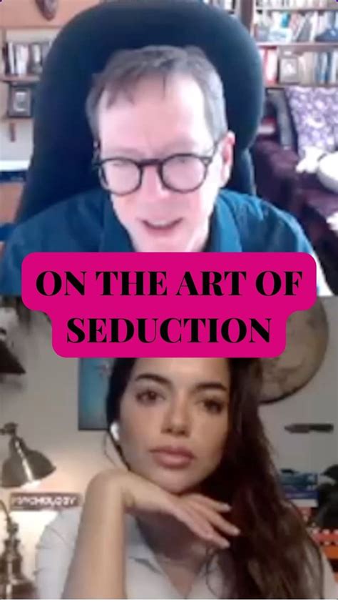 A Man And Woman Sitting Next To Each Other With The Words On The Art Of Seduction
