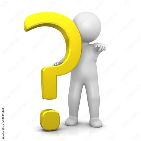 Question Mark Stickman Yellow 3d Isolated Smybol Stock Illustration Adobe Stock