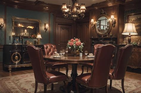 Premium Ai Image Steampunk Dining Room A Retro Futuristic Feast For