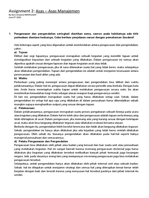 assignment 3 asas asas manajemen pdf