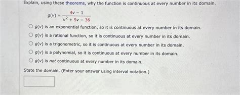 Solved Explain Using These Theorems Why The Function Is Chegg