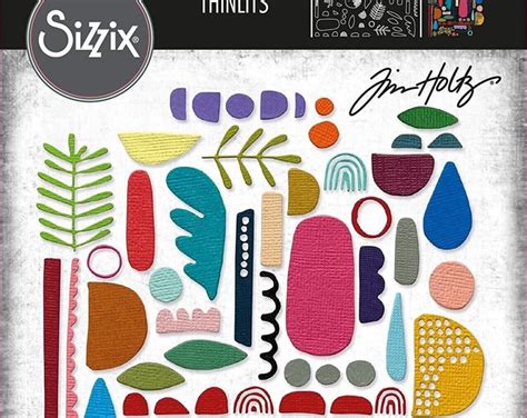 Sizzix Tim Holtz Thinlits Die Abstract Elements 666280 Etsy