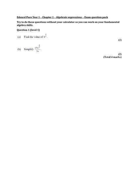 Chapter 1 Algebraic Expressions Pdf