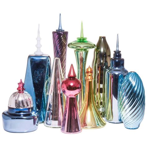 Mercury Series Set Of Four Contemporary Handmade Glass Objects Made To Order For Sale At