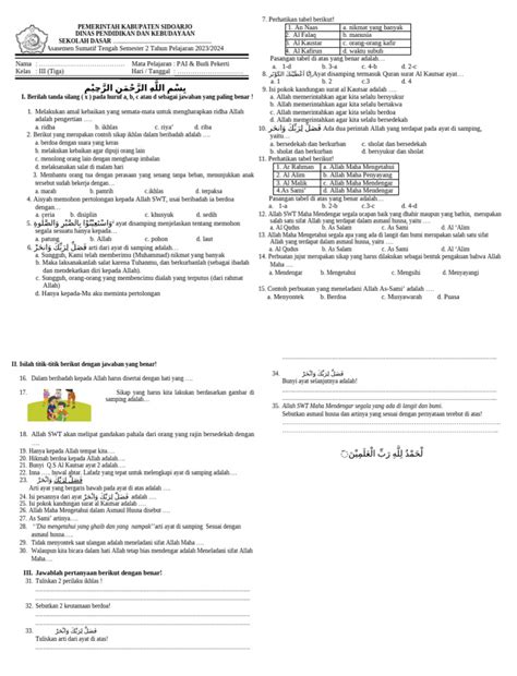 Soal Asts Kelas 3 Pdf