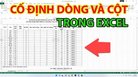 Cách Cố Đinh Dòng Và Cột Trong Excel Cố Định Nhiều Dòng Và Cột YouTube