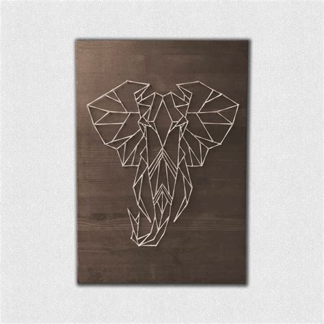 Geometrische Olifant String Art Olifant Wall Art Moderne Etsy