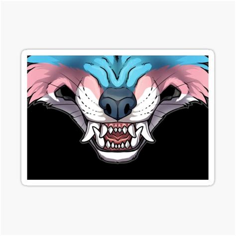 Transgender Wolf Snarl Sticker By Ruedicass Redbubble