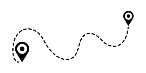 Route Icon Between Two Points With Dotted Path And Location Pin