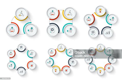 벡터 원 Infographic입니다 주기형 다이어그램 그래프 프레 젠 테이 션 및 원형 차트에 대 한 템플릿 비즈니스 컨셉 3