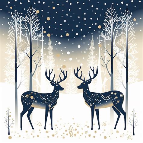 Premium Ai Image Deer Pattern Background