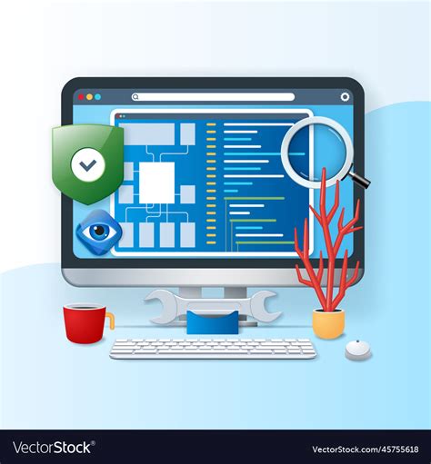 Site Reliability Engineering In 3d Style Vector Image