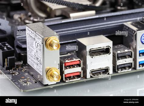 Multiple Ports On Modern Computer Mainboard Show With Hdmi Display