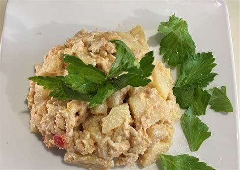 Ensalada De Papas Con Pollo Salteado Receta De Alheniel Lab Humo Y