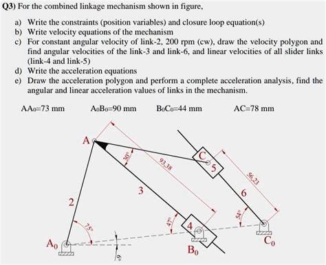 SOLVED Q3 For The Combined Linkage Mechanism Shown In The Figure