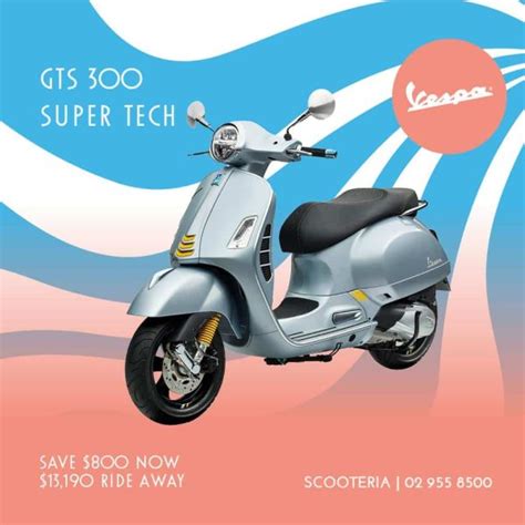 Gts 300 Super Tech Black Vulcano Save 1200 Scooteria