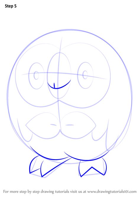 How To Draw Rowlet From Pokemon Pokemon Step By Step