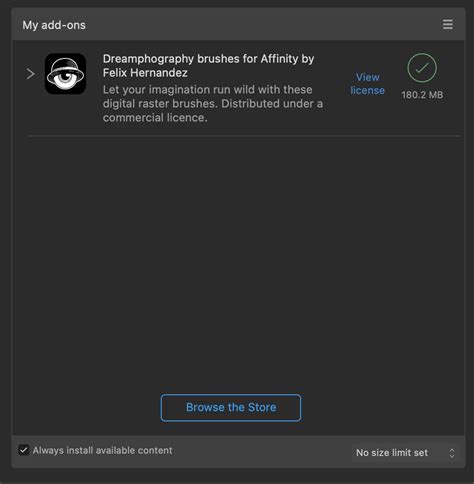 My Add Ons Not Appearing In The App Account Window Affinity On