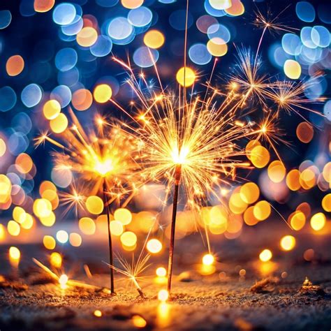 Long Exposure Sparkly Lights Background Premium Ai Generated Image